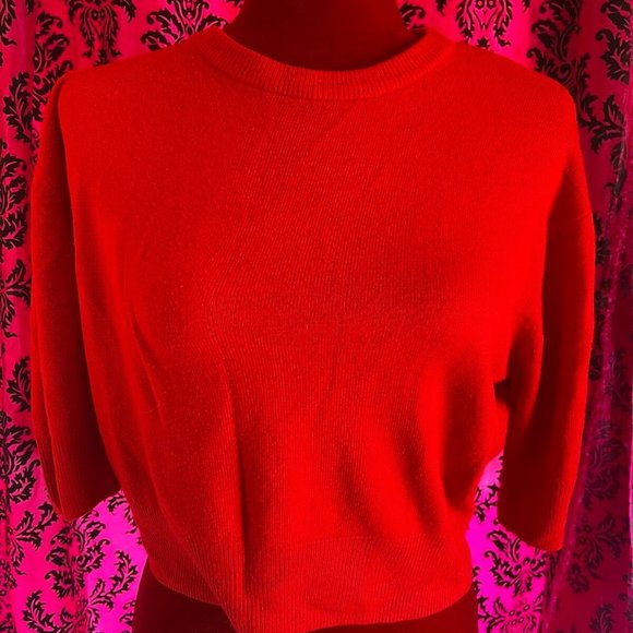 Express | Sweaters | Vintage Red Express Crop Sweater Medium Tricot ...